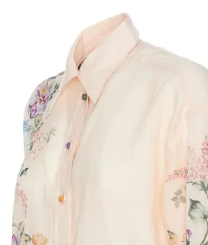 Zimmermann Halliday Relaxed Shirt With Asymmetrical Prints