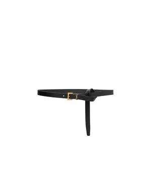 Saint Laurent Cassandre Thin Belt - Black
