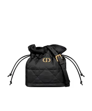 Dior Miss Caro Mini Bucket Bag With Drawstring - Black
