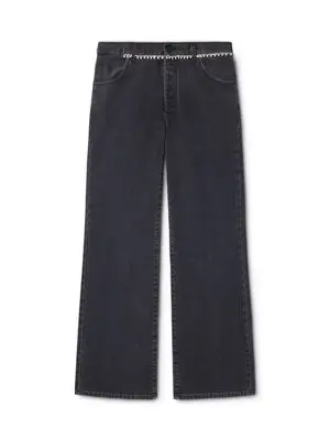 Off-White Belted Wide Jeans - Black