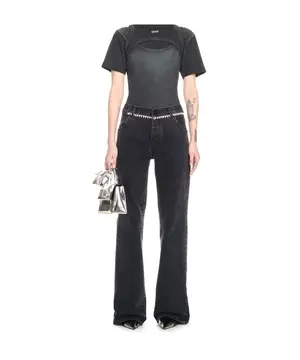 Off-White Belted Wide Jeans