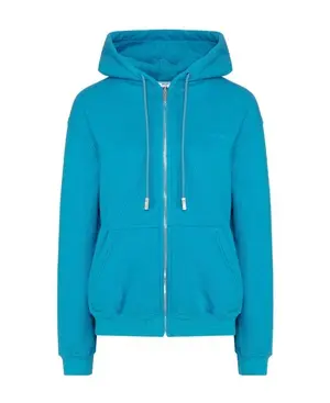 Off-White Diag-print Zip-front Hoodie - Blue