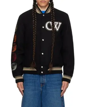 Off-White Logo Detailed Bomber Jacket