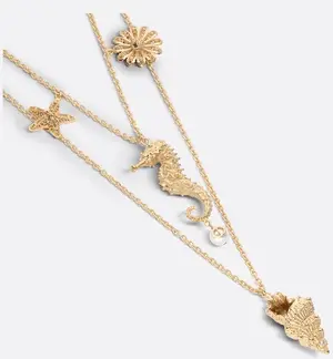 Dior Christian Logo Embellished Necklace