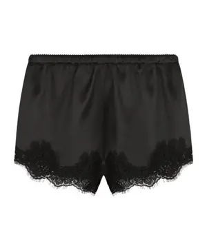 Dolce & Gabbana Lace-detailing Satin-finish Briefs - Black