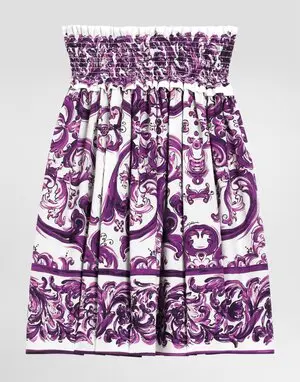 Dolce & Gabbana Majolica Print Poplin Skirt
