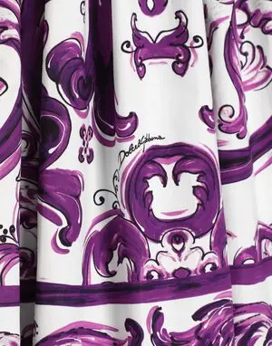 Dolce & Gabbana Majolica Print Poplin Skirt