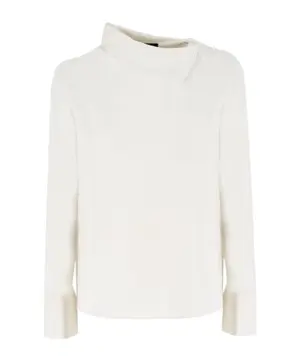 Fabiana Filippi High-neck Long Sleeved T-shirt - White