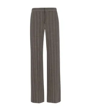 Isabel Marant Étoile Striped Tailored Trousers - Black