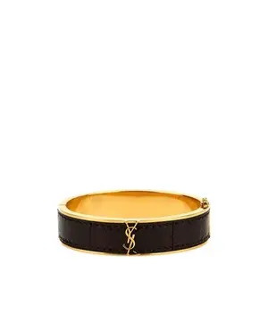 Saint Laurent Cassandre Plaque Bracelet - Black
