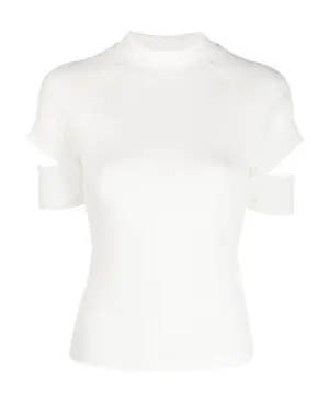 Helmut Lang Cut-out Sleeves Blouse - White