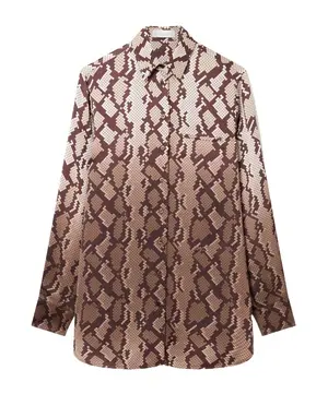 Stella McCartney Printed Oversized Shirt - Brown