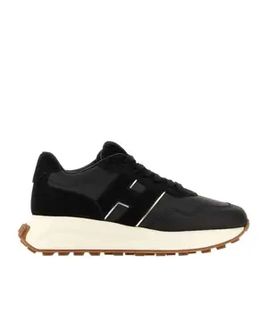 Hogan H641 Side H Patch Sneakers - Black Silver