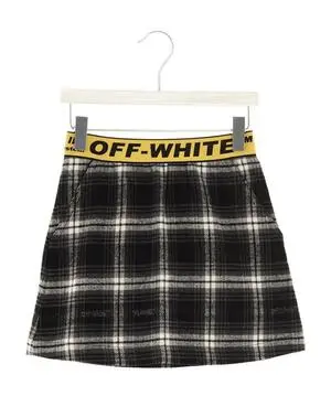 Off-White Checked Mini Skirt - Black
