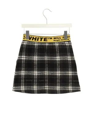 Off-White Checked Mini Skirt