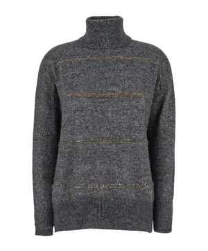 Brunello Cucinelli Oversized Turtleneck Knitted Jumper - Grey