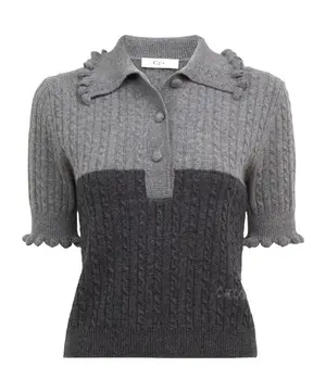 Chloé Short-sleeved Knit Polo Jumper - Black