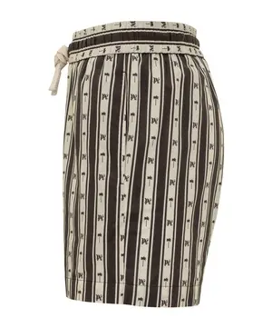 Palm Angels Monogram Printed Drawstring Shorts