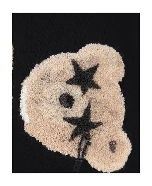 Palm Angels Sprayed Bear Logo Cropped Hoodie