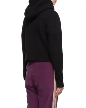 Palm Angels Sprayed Bear Logo Cropped Hoodie