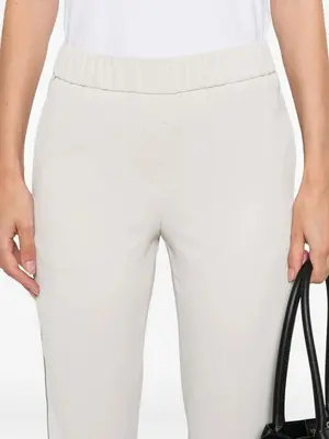 Peserico Elastic Waistband Trousers With Side Stripe Detail - White
