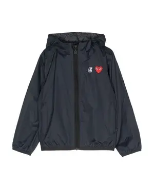 Play Comme Des Garcon X K-way Claude Hooded Rain Jacket - Black