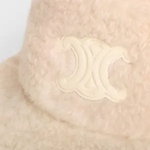 Celine Triomphe Bucket Hat In Sherpa Cashmere