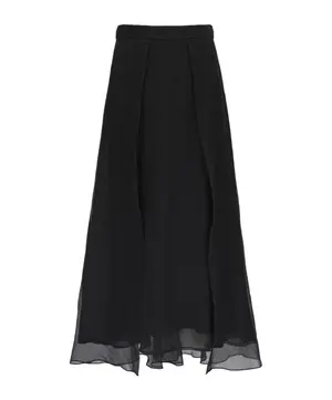 Brunello Cucinelli Flared Midi Skirt - Black