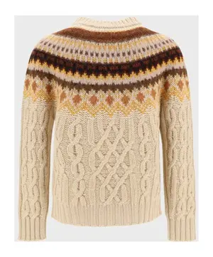 Moncler Fair Isle Cable Knit Jumper