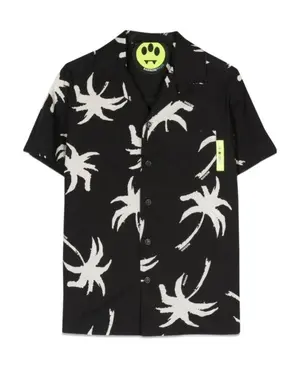 BARROW Palm Tree-print Shirt - Black