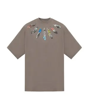 MARCELO BURLON COUNTY OF MILAN Feathers Detail T-shirt - Gray