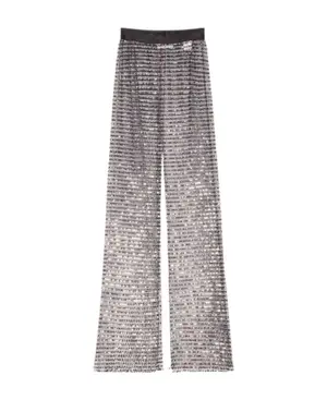 ROTATE BY BIRGER CHRISTENSEN Crystal-embellished Trousers - Gray