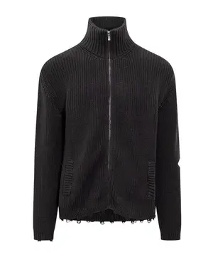 A PAPER KID Knitted Cardigan - Black