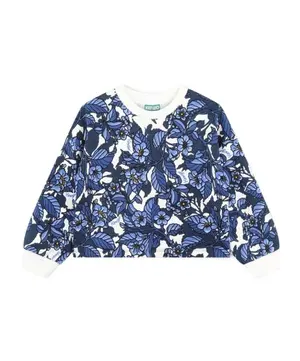 Kenzo Contrasting Edges Floral Print Sweatshirt
