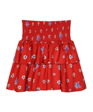 Kenzo Flounced All-over Print Skirt