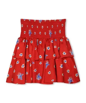 Kenzo Flounced All-over Print Skirt
