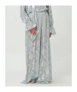 Nina Ricci Floral Jacquard Wide-leg Trousers