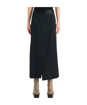 Simkhai Satin-belt Wrap Midi Skirt - Black