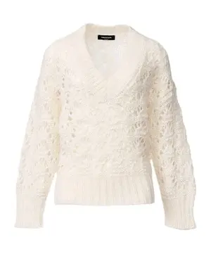 Fabiana Filippi Long-sleeved V-neck Jumper - Rafia