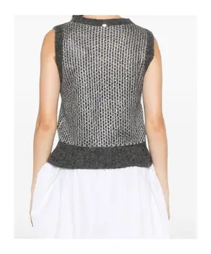 Herno Metallic-detail Cropped Knit Top