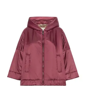Max Mara Padded, Hooded Jacket In Water-repellent Canvas - Red