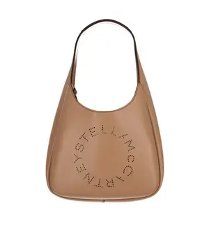 Stella McCartney Logo Perforated Small Hobo Bag