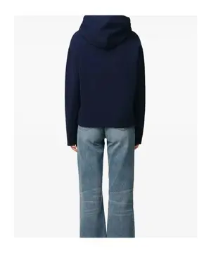AMI Paris De Coeur Cropped Fleece Hoodie