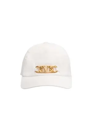 Valentino Garavani Vlogo Plaque Baseball Cap - White