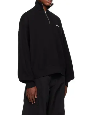 Palm Angels Logo-embroidered Half-zip Sweatshirt