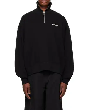 Palm Angels Logo-embroidered Half-zip Sweatshirt