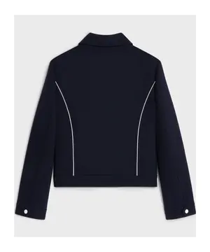 Celine Chelsea Blouson Jacket In Gauffered Double Wool