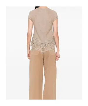 Ermanno Scervino Lace-trimmed Crewneck T-shirt