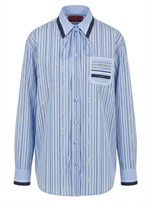 Gucci Striped Logo Printed Shirt
