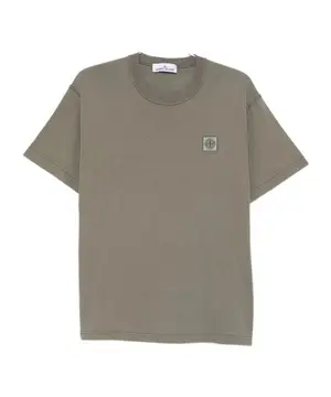 Stone Island Compass-patch Cotton T-shirt - Gray